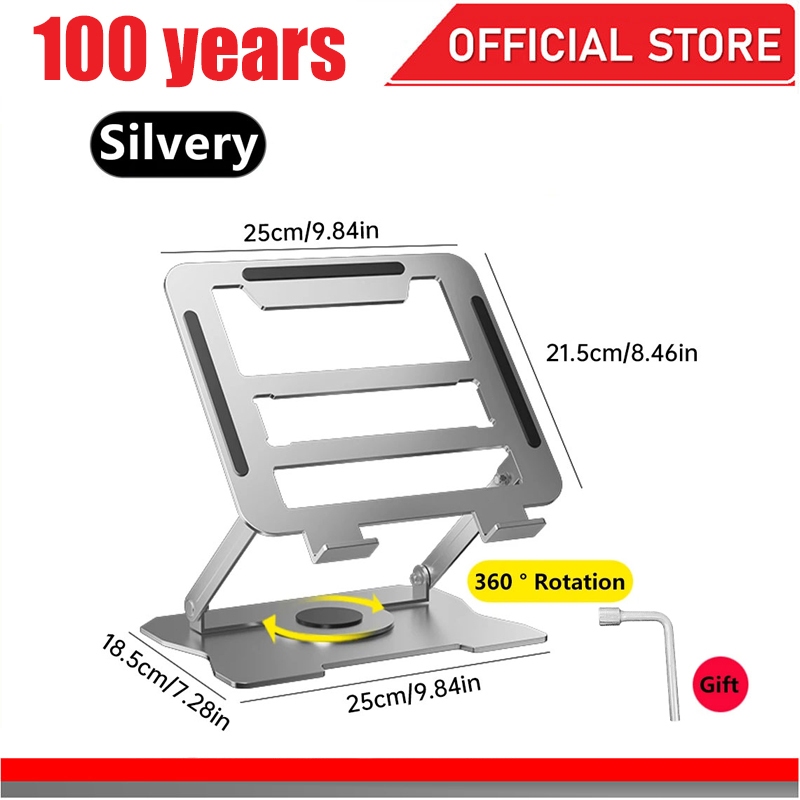 Upgrade 360° Metal Rotating Laptop Stand Foldable Laptop Stand ...