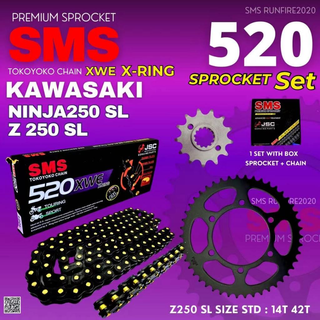 520 KAWASAKI NINJA250 ZX25R NINJA250SL Z250SL NINJA 250 SL X-RING CHAIN ...