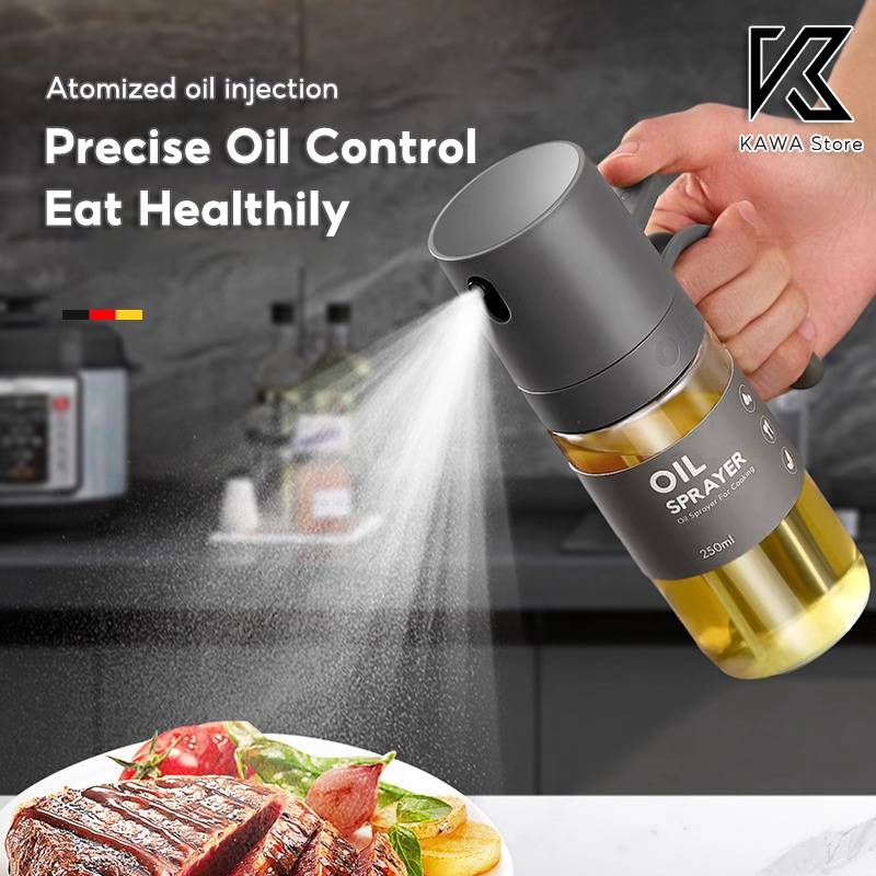 250ML Cooking Oil Spray Bottle Kitchen Household Glass Spray Oil Spray ...