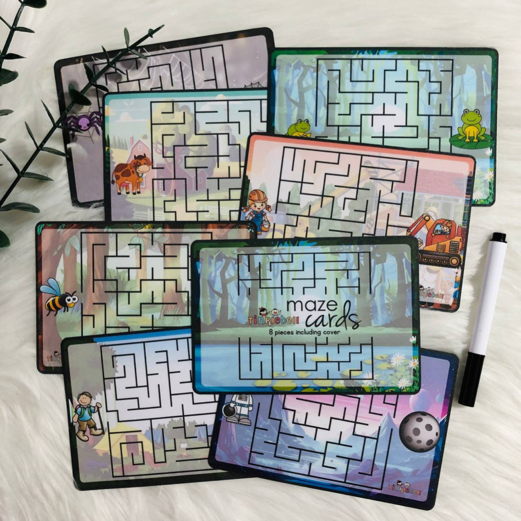 Maze Cards - Laminated Activity with marker (Travel-sized) | Shopee ...
