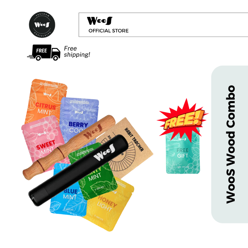 Woos Wood Combo Aromatherapy [Inhaler + Wicks] with Preferred Infused ...