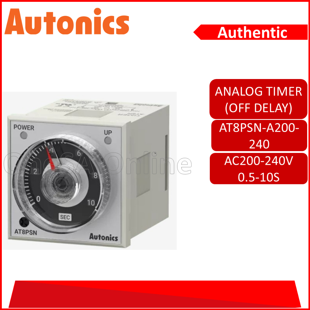 AUTONICS ANALOG TIMER (OFF DELAY)AC200-240V 0.5-10S(AUTO-AT8PSN-A200 ...