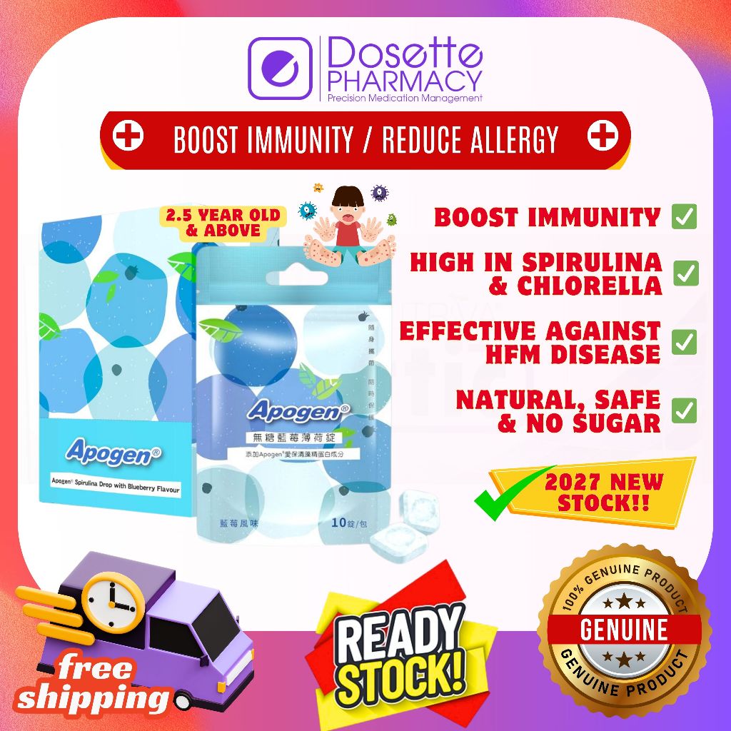 [FREEGIFT] APOGEN DROP LOZENGES E:04/27 BLUEBERRY FLAVOR 10's COUGH ...