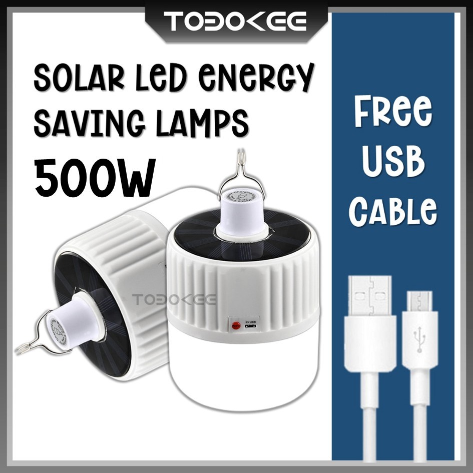 500W Super Bright USB Rechargeable LED Light Bulb Portable Outdoor ...