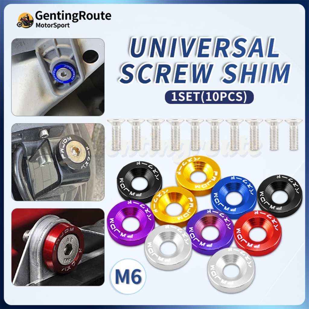 10PCS M6X20 Car Modified Hex Fasteners Fender Washer JDM Bumper Washers ...