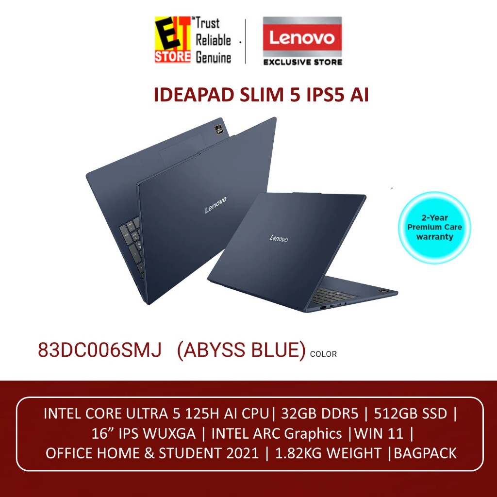 Lenovo Laptop IdeaPad Slim 5 IPS5 (Intel Core Ultra 5 125H/32GB RAM ...