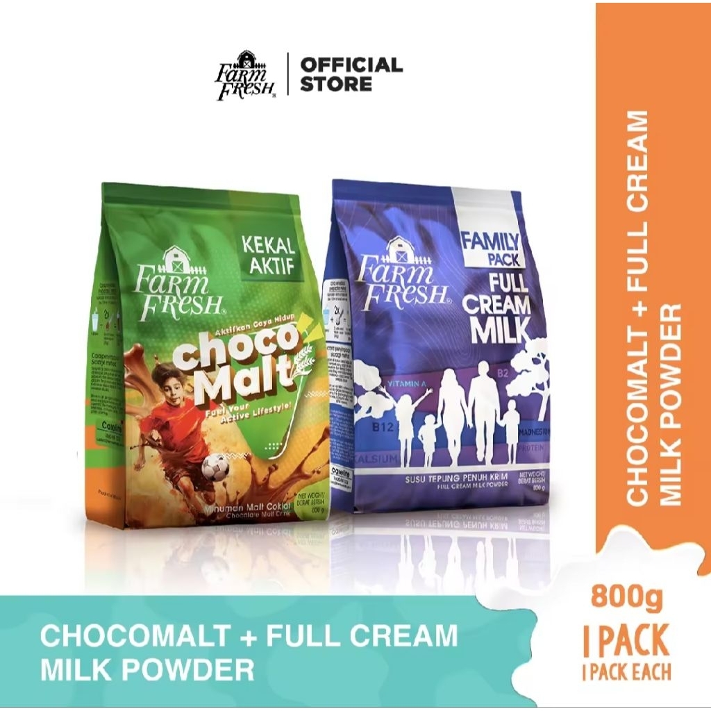 Farm Fresh Choco Malt / Full Cream Milk Powder (800g) x 1 Pack | Shopee ...