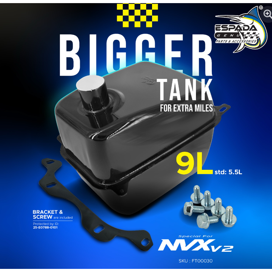 NVX V1 V2 HLYM 7.2L 7.2 LITER LITRE 8 LITER FUEL TANK TANKI TANGKI ...