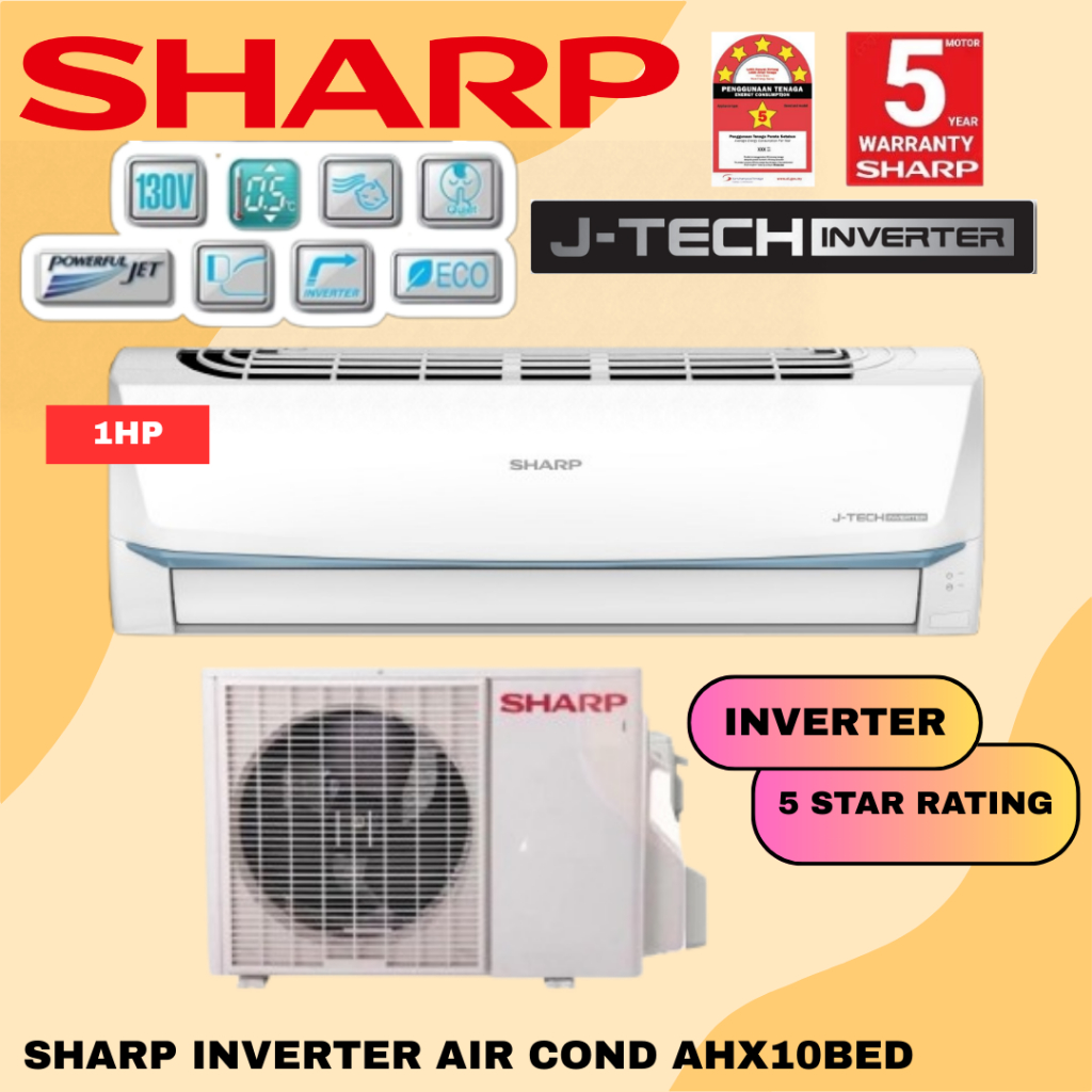 [5 STAR INVERTER]Sharp J-Tech Inverter 5 STAR 1HP Air Conditioner ...