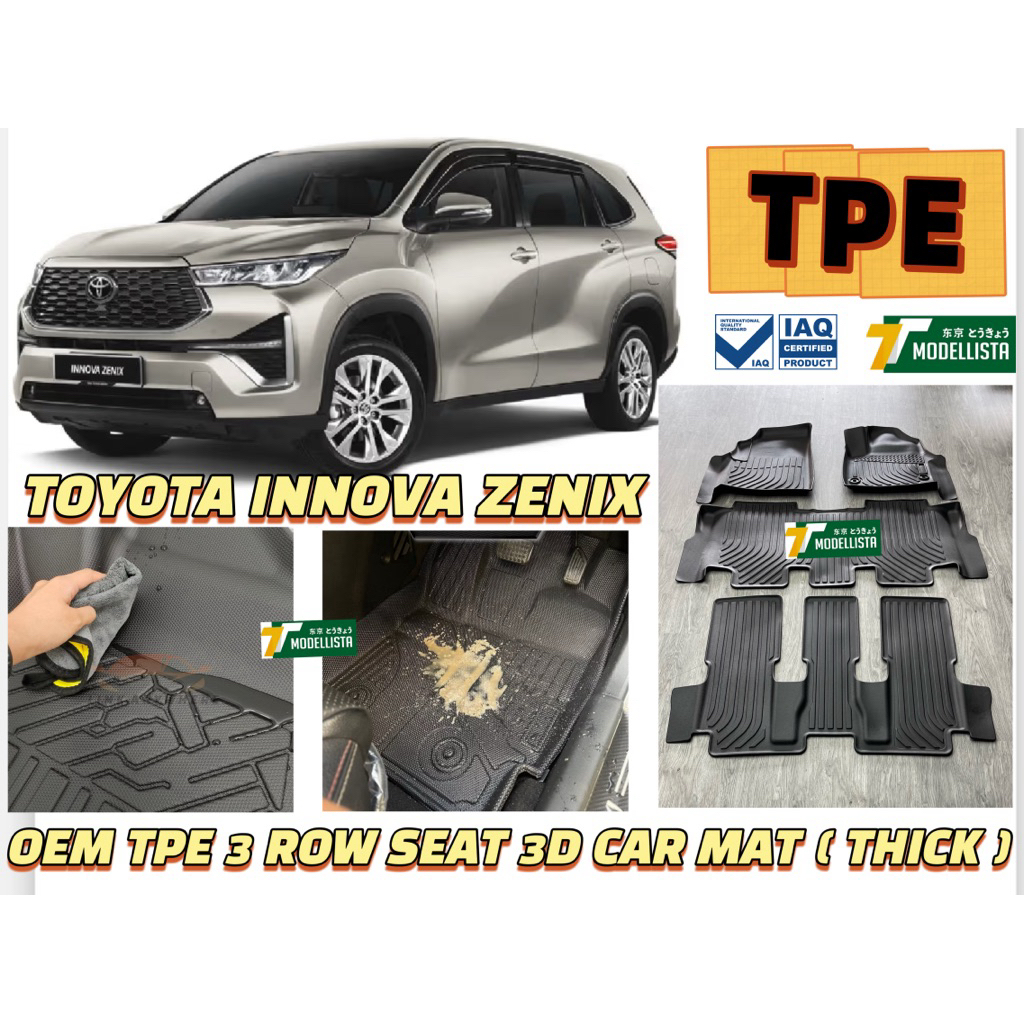 TOYOTA INNOVA ZENIX OEM TPE 3D CAR MAT FLOOR CARPET THICK | Shopee Malaysia