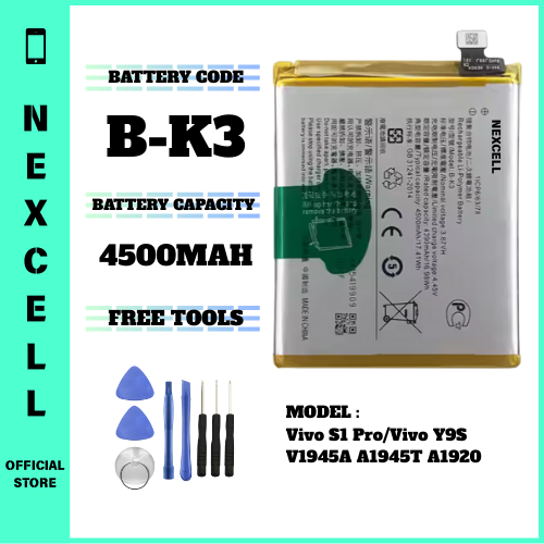 NEXCELL Bateri Serasi untuk Vivo S1 Pro / Y9S / V1945A A1945T A1920 Battery Bateri B-K3 BK3 ...
