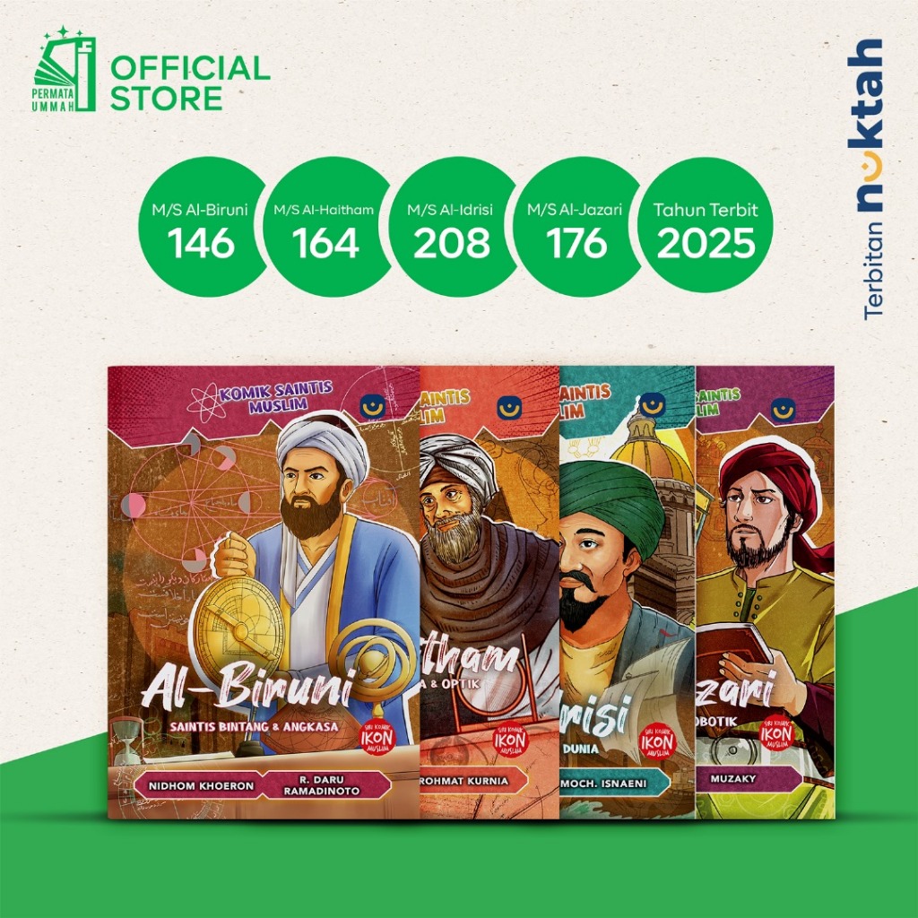 Set Komik Saintis Muslim : Al-Biruni + Al-Haitham + Al-Idrisi + Al-Jazari Terbitan Nuktah Tahun ...