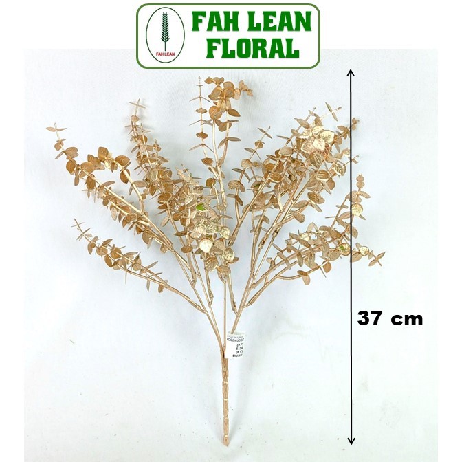Artificial Gold Eucalyptus Leaf 37cm / Daun Gold Emas Gold Plant / Home ...