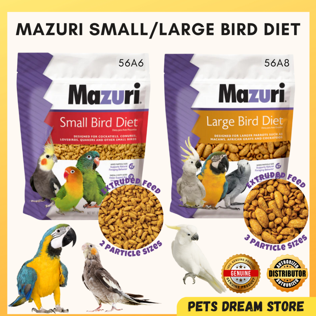 MAZURI Small Bird Diet Large Bird Bird food Parrot food Cockatiel Food ...