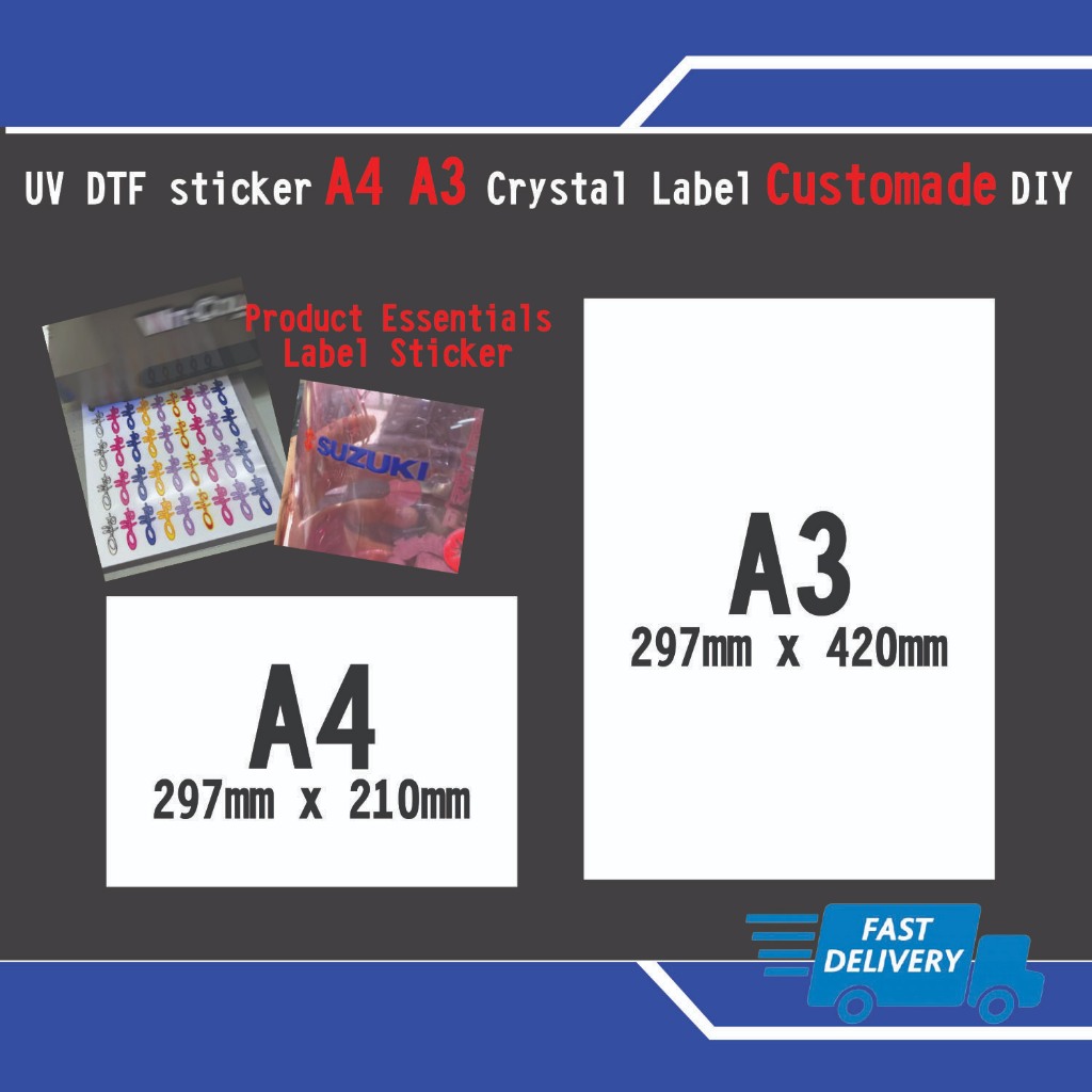 UV DTF / CRYSTAL STICKER A4 A3 Crystal Label Customade DIY / Product ...