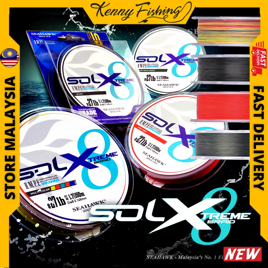 2025 SEAHAWK SOL X8 XTREME 100 / 150 / 300M BRAIDED LINE FISHING LINE ...