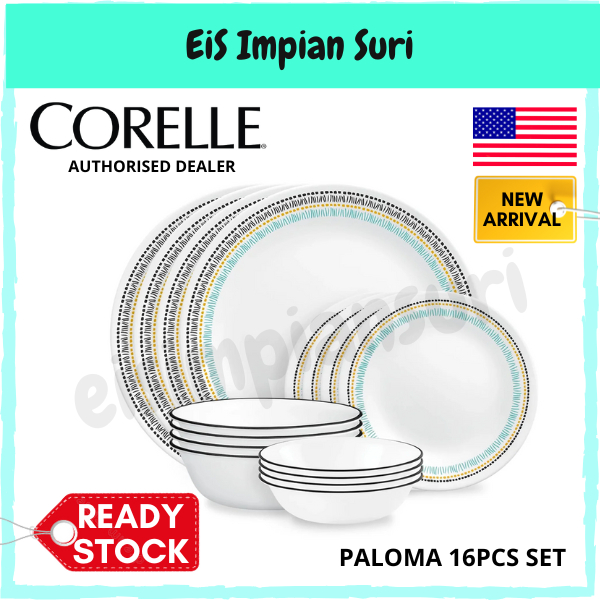(Ready Stock!!) Corelle Livingware Paloma 16pcs Set (1149094) Pinggan ...