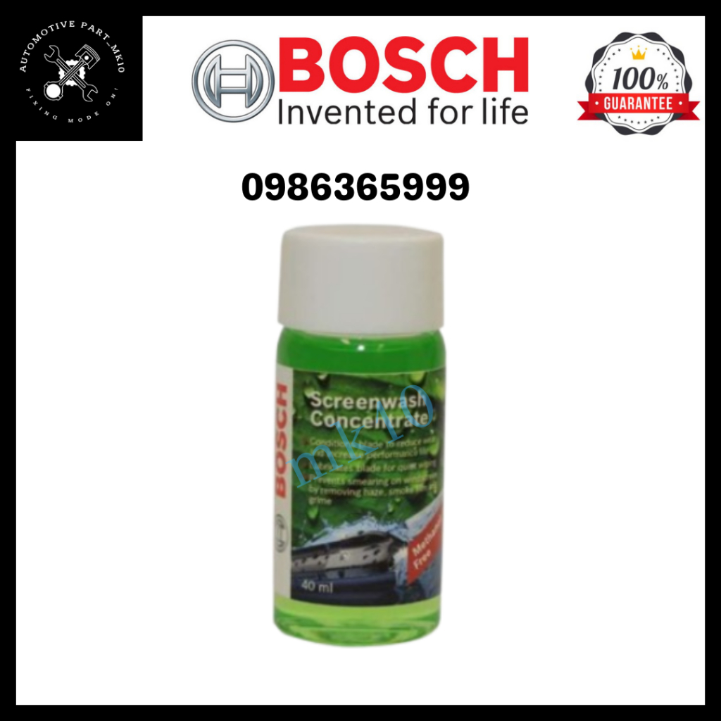Bosch Screenwash Concentrate 40ml 0986365999 – 100% Genuine | Shopee ...