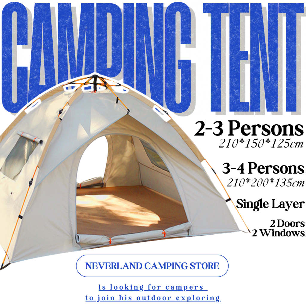 Waterproof Camping Tent Outdoor Portable Tent Khemah Camping Durable ...