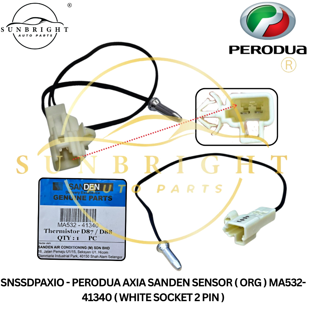 PERODUA AXIA SANDEN SENSOR ( ORG ) MA532-41340 ( WHITE SOCKET 2 PIN ...