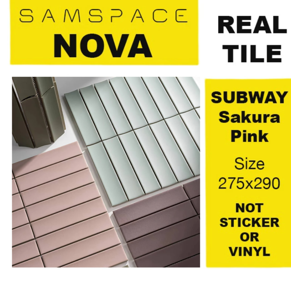 SAMSPACE REAL TILE SAKURA PINK MOZEK MOZEK CERAMIC TILES MOZEK BILIK ...