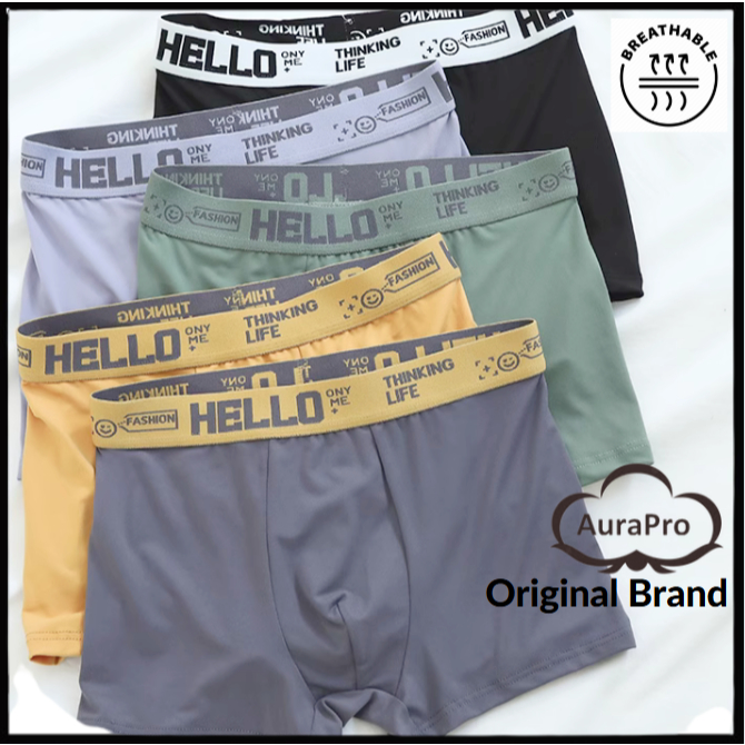 HELLO Boxer Underwear Men Soft and Cool Underwear Hello Seluar dalam ...