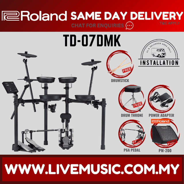 Roland TD-07DMK Electronic Digital Drum Set with RH-5 Headphones, Kick Pedal ( TD07DMK / RH5 ...
