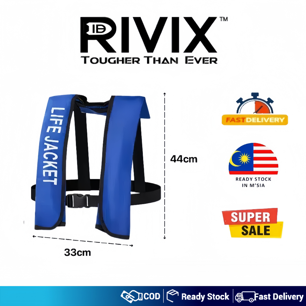 RIVIX Automatic Inflatable Life Jacket Life Jacket Carbon Dioxide Free ...