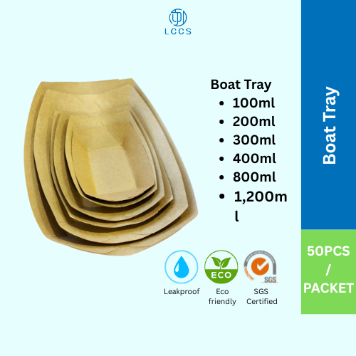 [50pcs] Paper Boat Food Tray / Fries Tray / Cake Tray/ Snack Tray ...