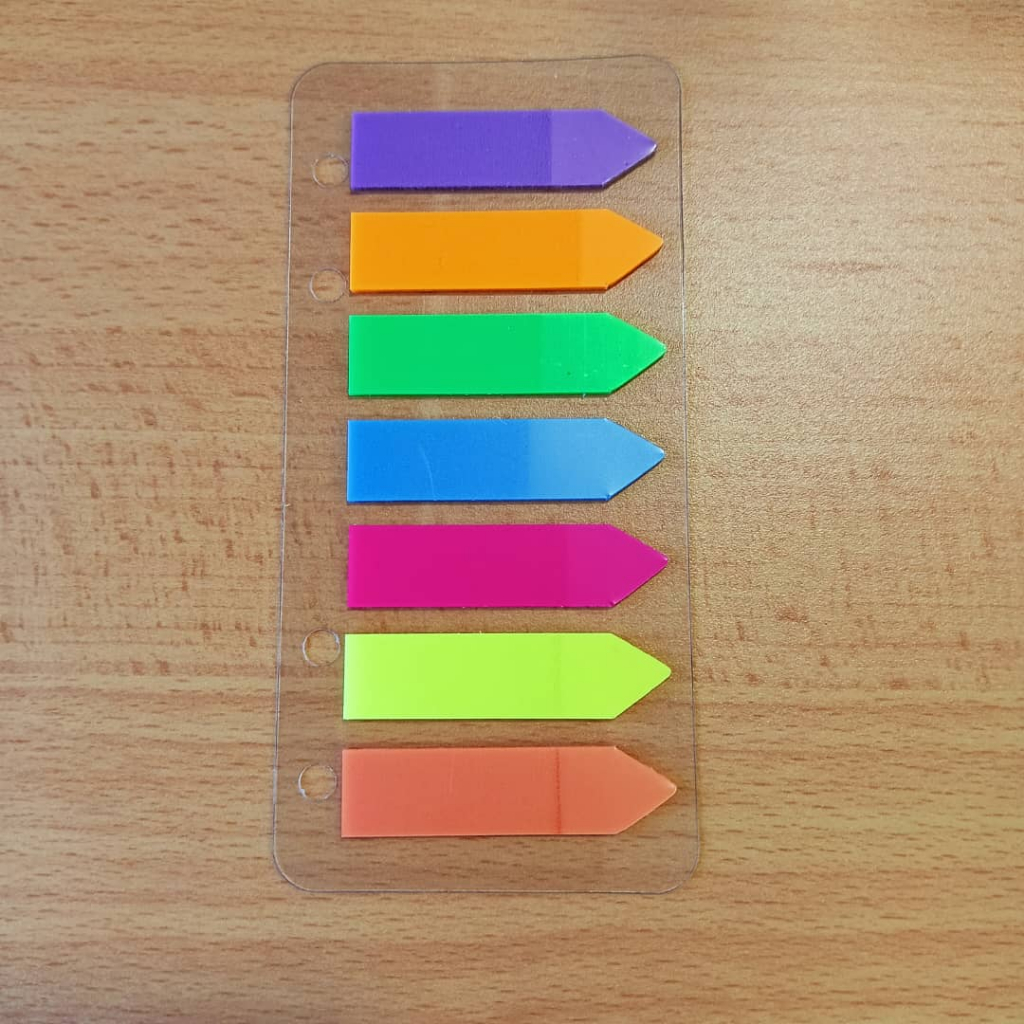 140pcs 7 Color Fluorescent Arrow Sticky Note ( Bookmark) | Shopee Malaysia