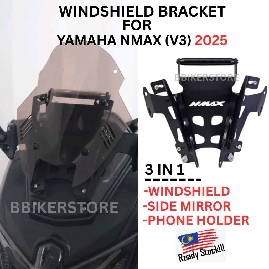 Yamaha NMAX 155 V3 2025 Multipurpose Bracket Windshield Side Mirror Phone Holder Bracket ...