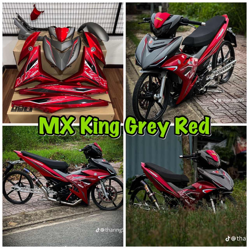COVERSET Y15 MX KING CUSTOM MX KING RED MATTE GREY VIETNAM MX KING MAGICBOY Y15 V1 V2 V3 ...