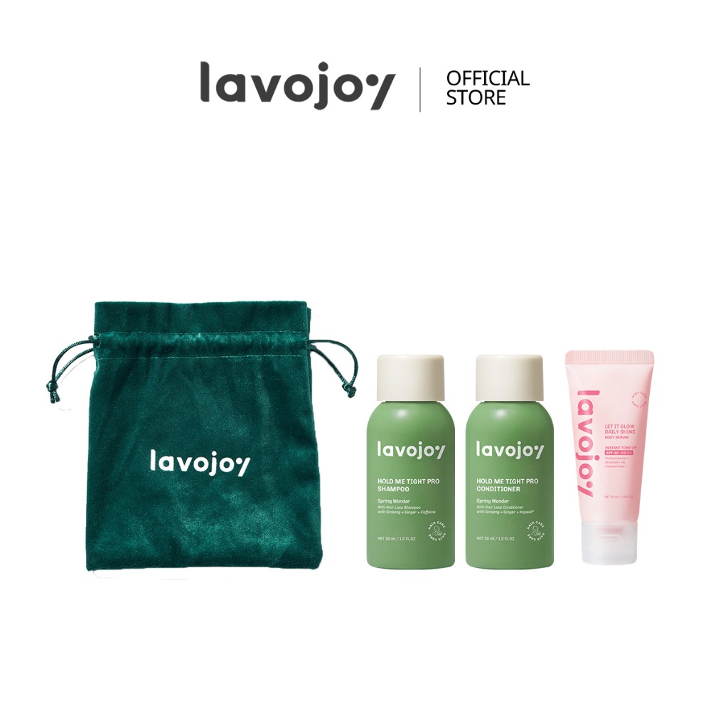 lavojoy Travel SIze Kit - Hold Me Tight PRO Shampoo + Let It Glow Daily ...