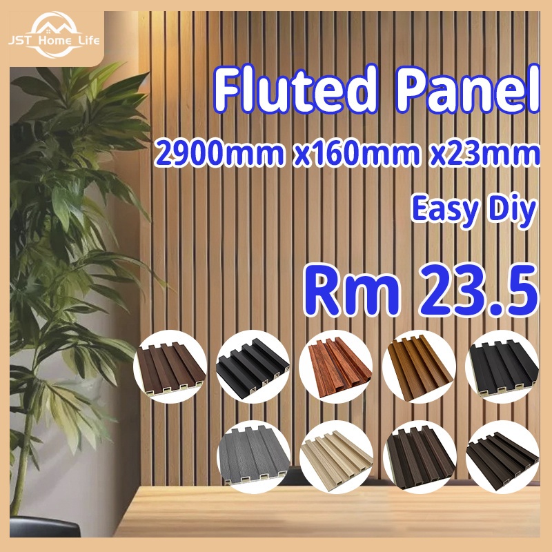 2.9M PVC Fluted Wood Panel Fluted Wall Panel Wood Strip Slat wall ...