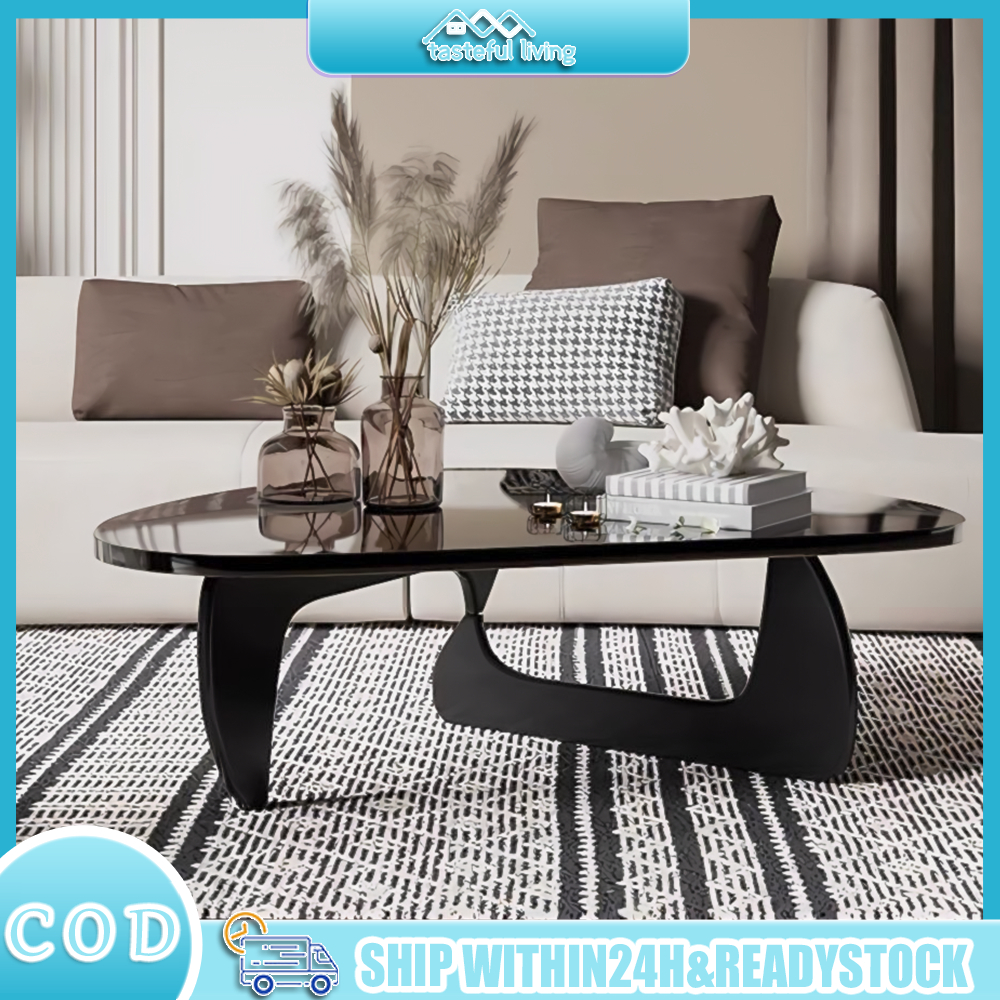 Coffee Table Glass Top Meja Kopi Ruang Tamu Moden Designer Coffee Table ...