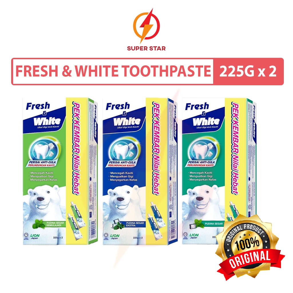Fresh & White Anti-Cavity Toothpaste Super Value Twin Pack 225g x 2 ...