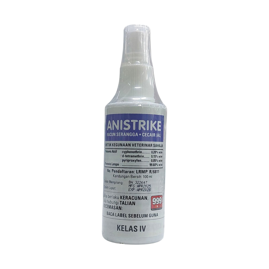 ANISTRIKE LIQUID INSECTICIDE SPRAY 100ML (Anti-Tick & Flea Spray ...