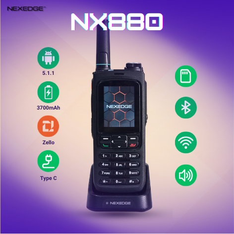 NEXEDGE NX880 Zello Waterproof IP68 Bluetooth Wifi Walkie Talkie Audio ...
