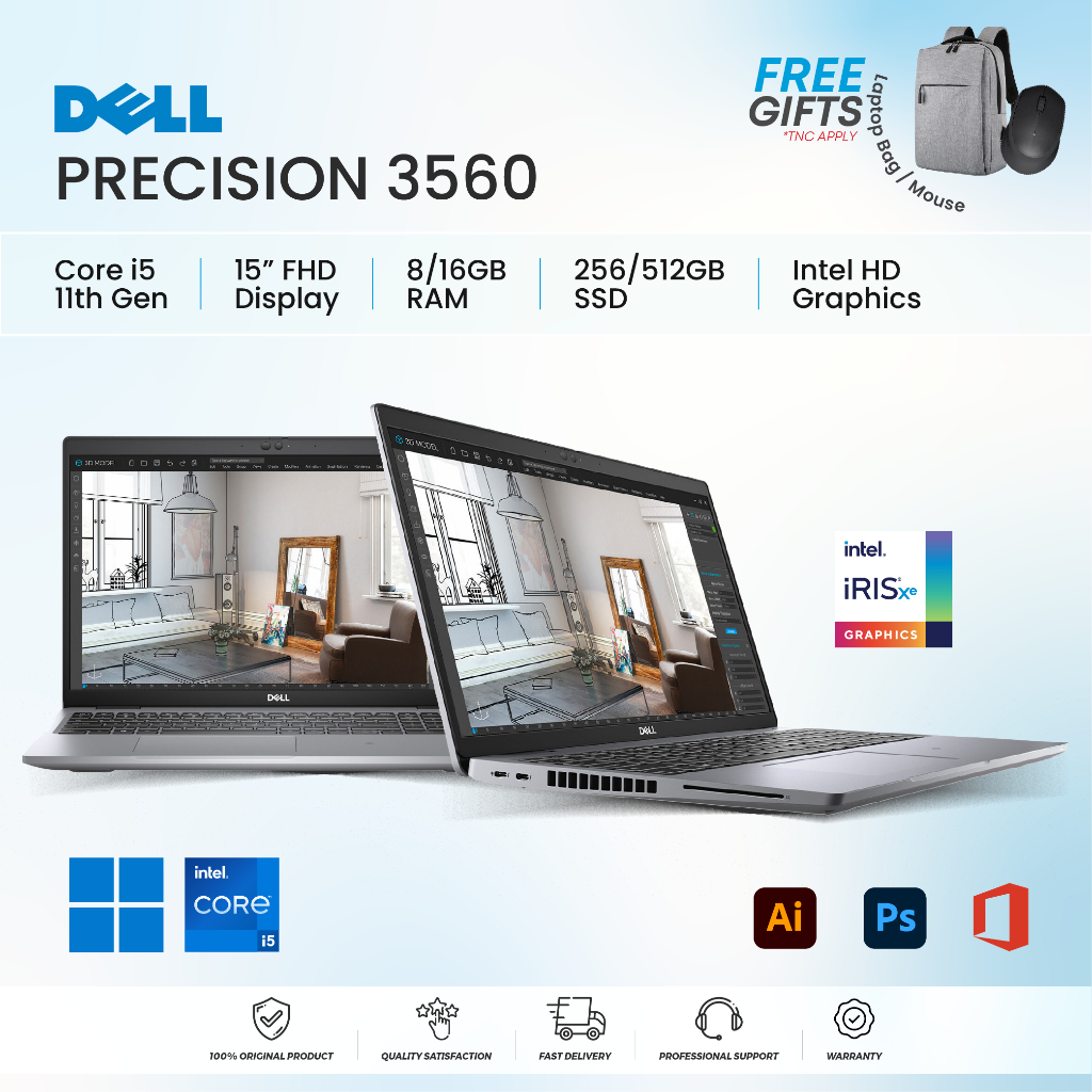 Dell Precision 3560 | i5 - 11th Gen | 8GB-16GB-32GB RAM | 256GB-512GB ...
