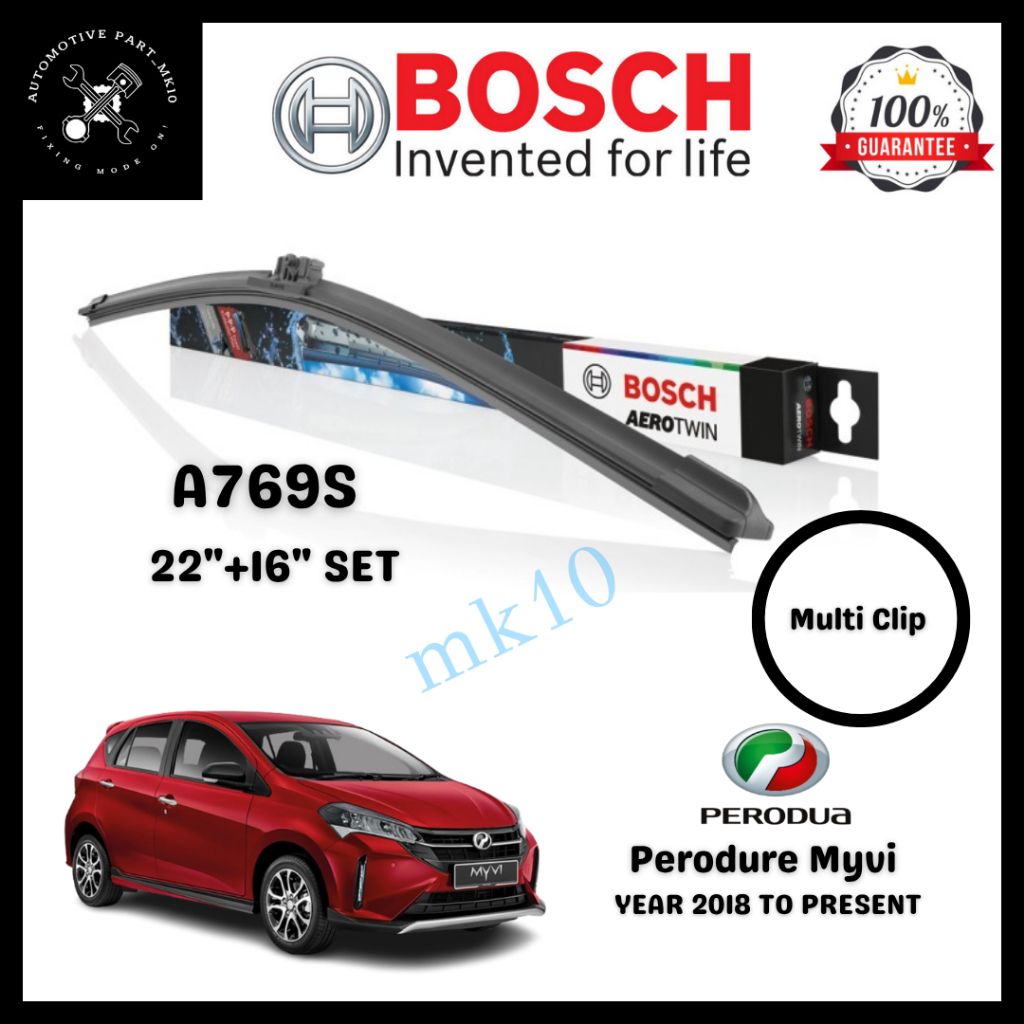 BOSCH Aerotwin Plus Multi Clip Wiper Set A769S 22" + 16" Denso Top Lock ...