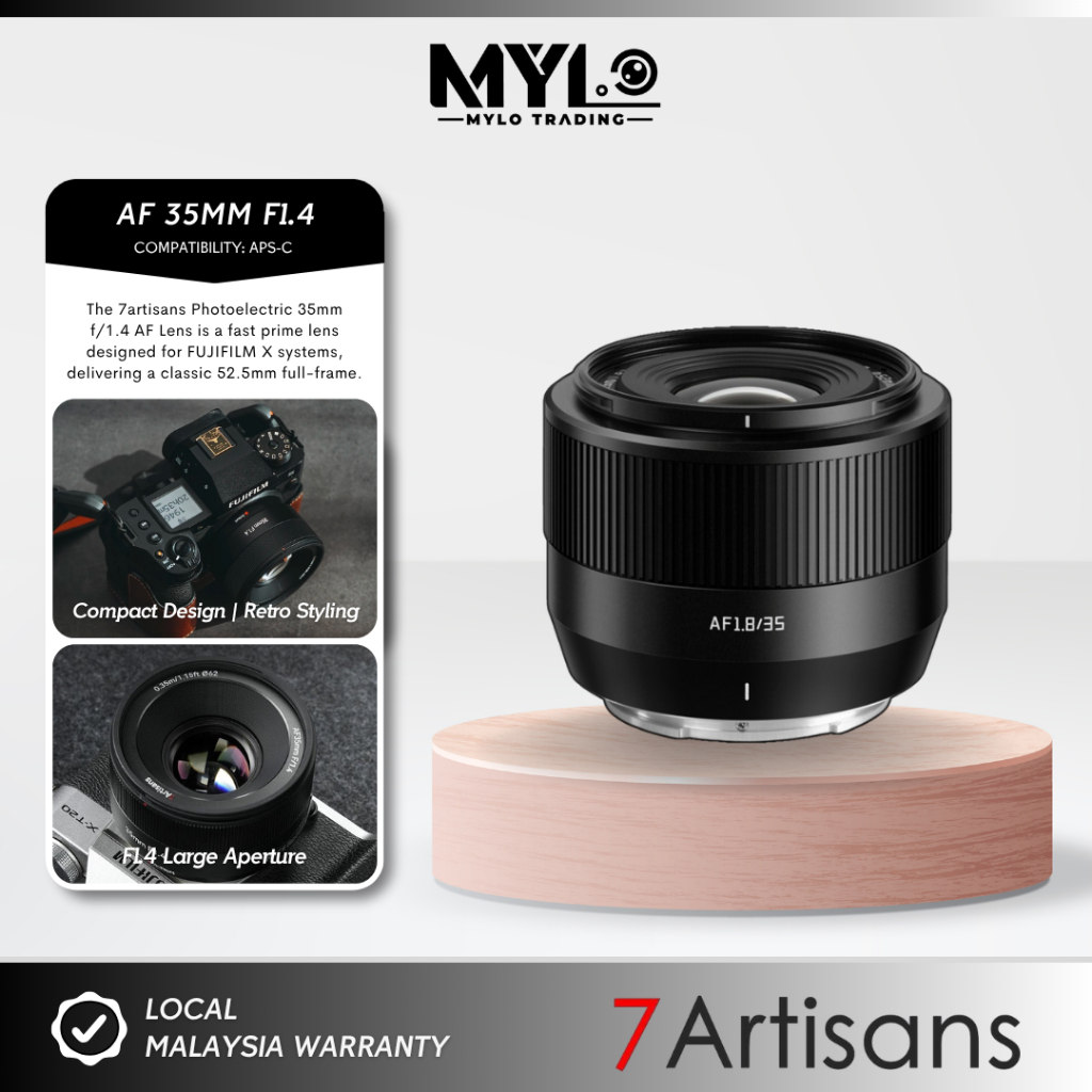 7ARTISANS AF 35mm F1.4 Fuji X Auto Focus APS-C Lens for Fuji X Mount X-A7 | X-E2S | X-E3 | X-H2 ...