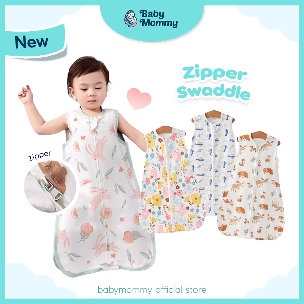 Babymommy👶2 Ways Zip Baby Swaddle Zipper Newborn Infant Cotton Sleeping ...