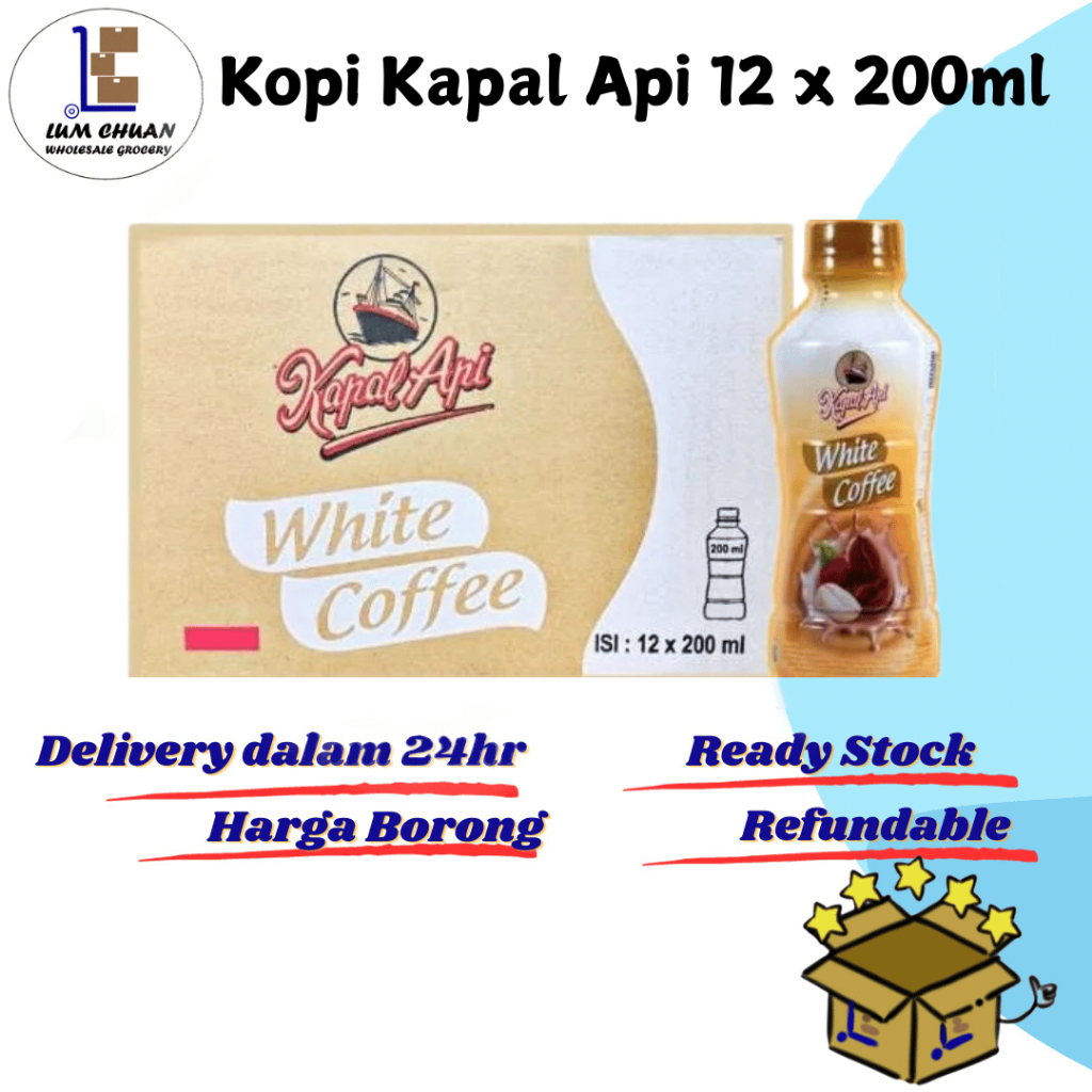 Kapal Api RTD White Coffee 200ml x 12 bottles | Shopee Malaysia