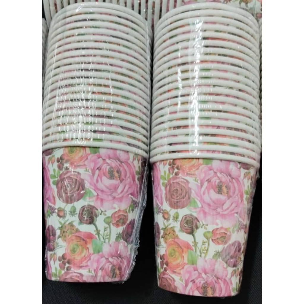 Ready stock 7oz Disposable Paper Cup 200ml / Printed Party Drink Cup ...