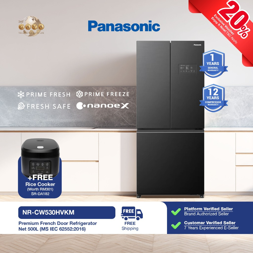[𝐅𝐑𝐄𝐄 𝐃𝐄𝐋𝐈𝐕𝐄𝐑𝐘] PANASONIC NR-CW530H (500L) PREMIUM FRENCH DOOR ...