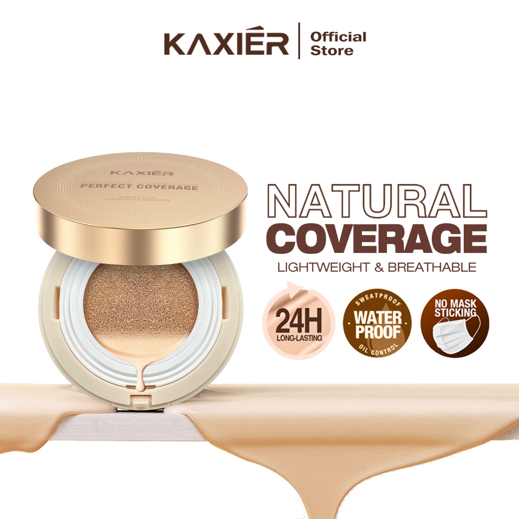 KAXIER Air Cushion Foundation - Tahan Lama SPF 35+ (Kalis Air, Kawal ...