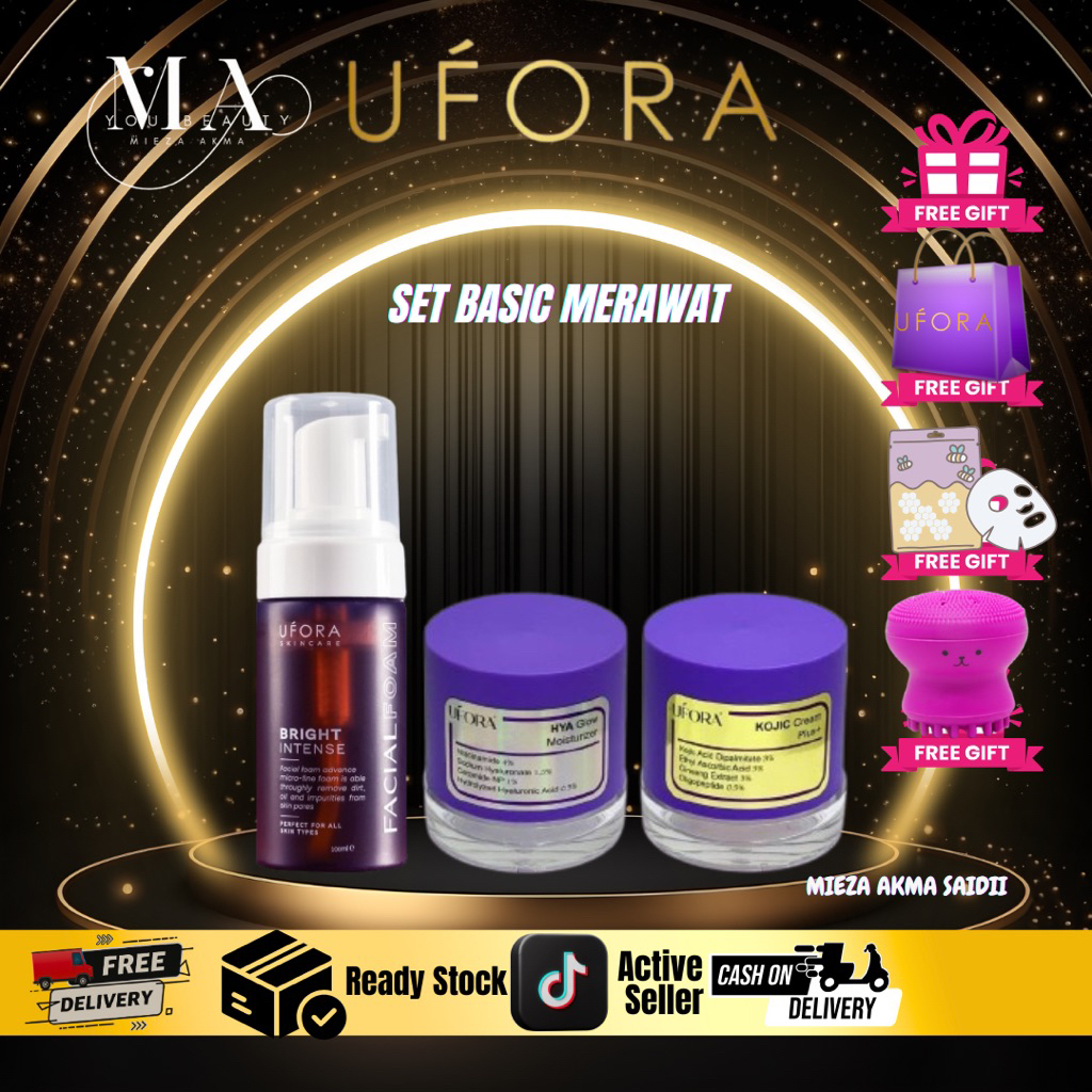 UFORA SET BASIC MALAM (FF ,HYA GLOW ,KOJIC CREAM PLUS ) | Shopee Malaysia