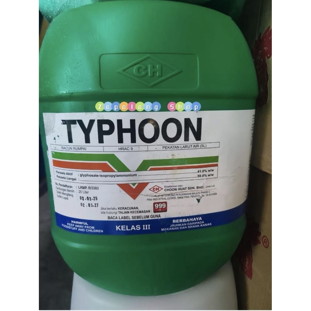 20L TYPHOON Glyphosate 41% Weed Killer Herbicide ( Racun Rumpai / Racun ...