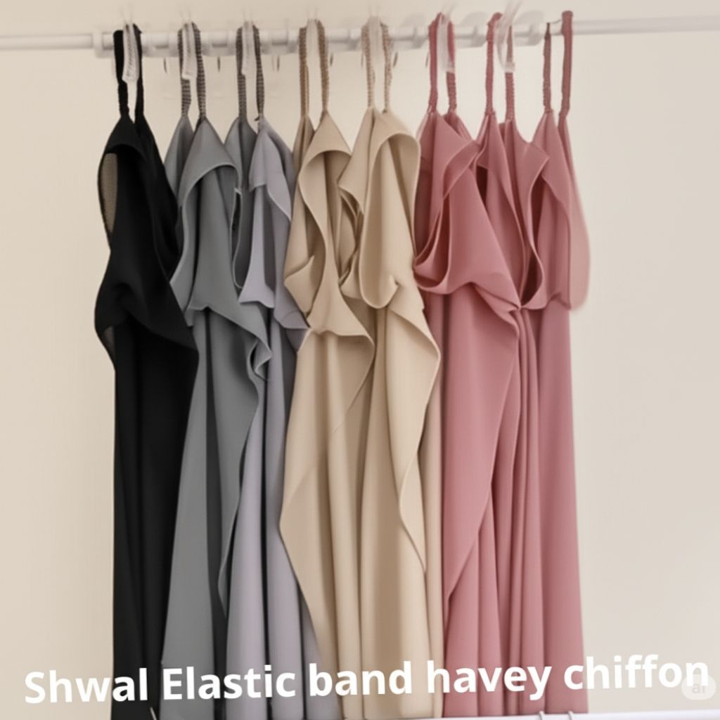 Selendang Chiffon Berkaret Elastik - 1.8m x 0.7m - Bell, Scarf | Shopee ...