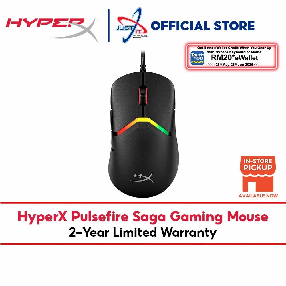 HYPERX PULSEFIRE SAGA RGB WIRED GAMING MOUSE - (A2PB3AA) | Shopee Malaysia